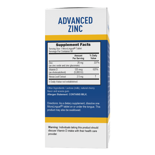 Superior Source Advanced Zinc 25mg with Vitamin D3 5,000IU MicroLingual ...