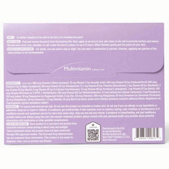 NutriPatch Multivitamin without Iron